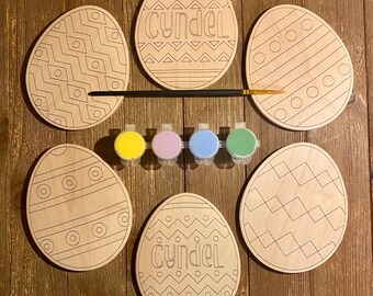 Set of Six Easter Egg Paint Kit | DIY Craft Kit Easter Bunny | Easter ...