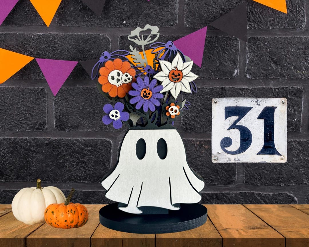 Wooden Spooky Flower Pot - Etsy