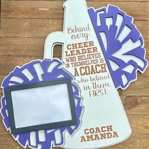 Custom Cheer Coach Photo Frame | Personalized Cheer Wall Hanging ...