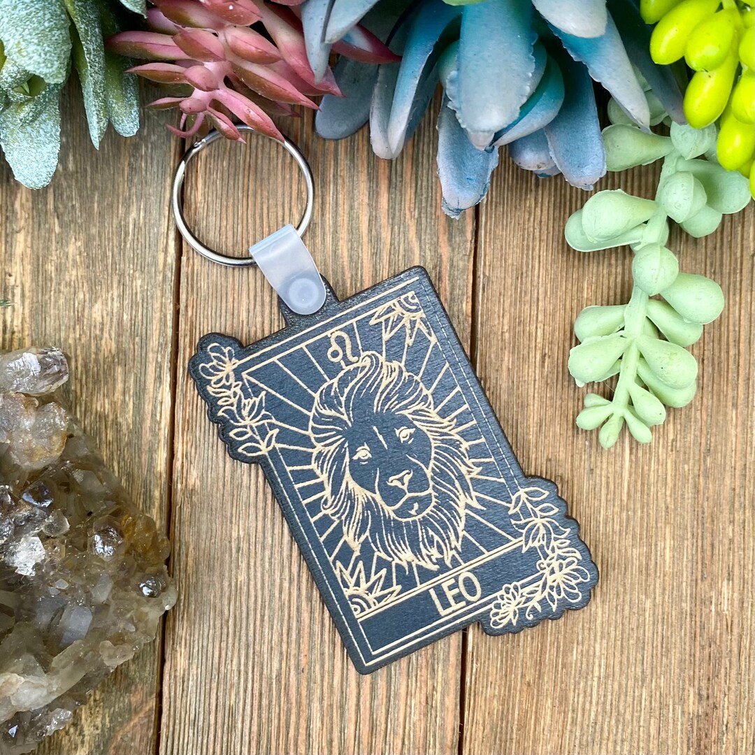 Leo Zodiac Keychain | Floral Zodiac Keychain | July 23 - August 22 | - Etsy