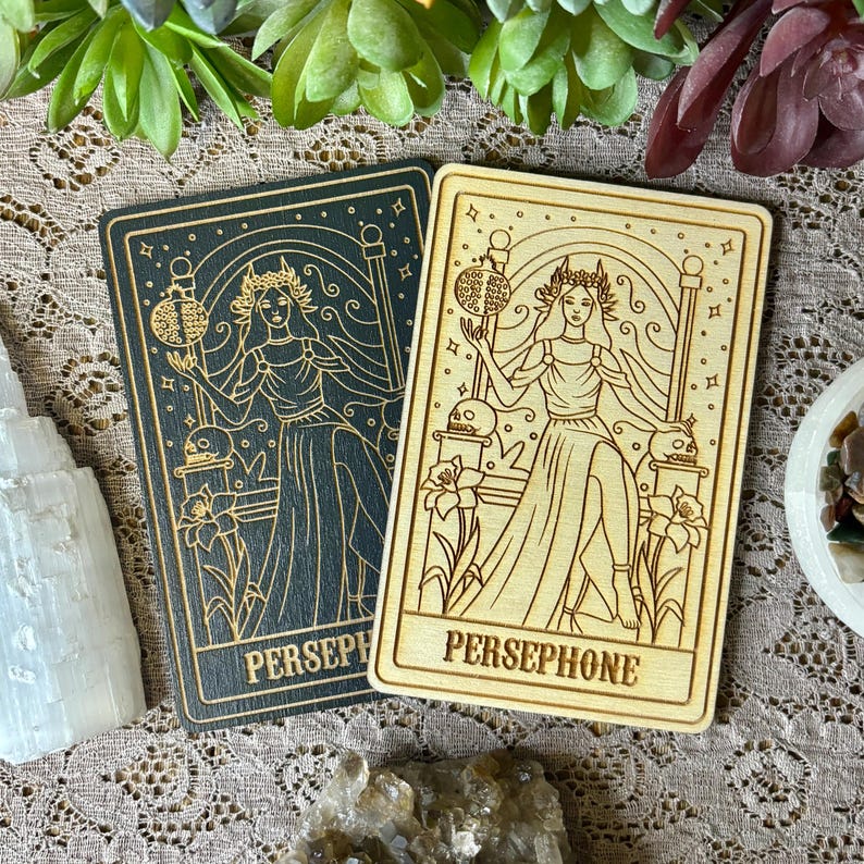 Persephone Deity Card | Altar Decor | Deity Wall Art | Tarot Themed ...