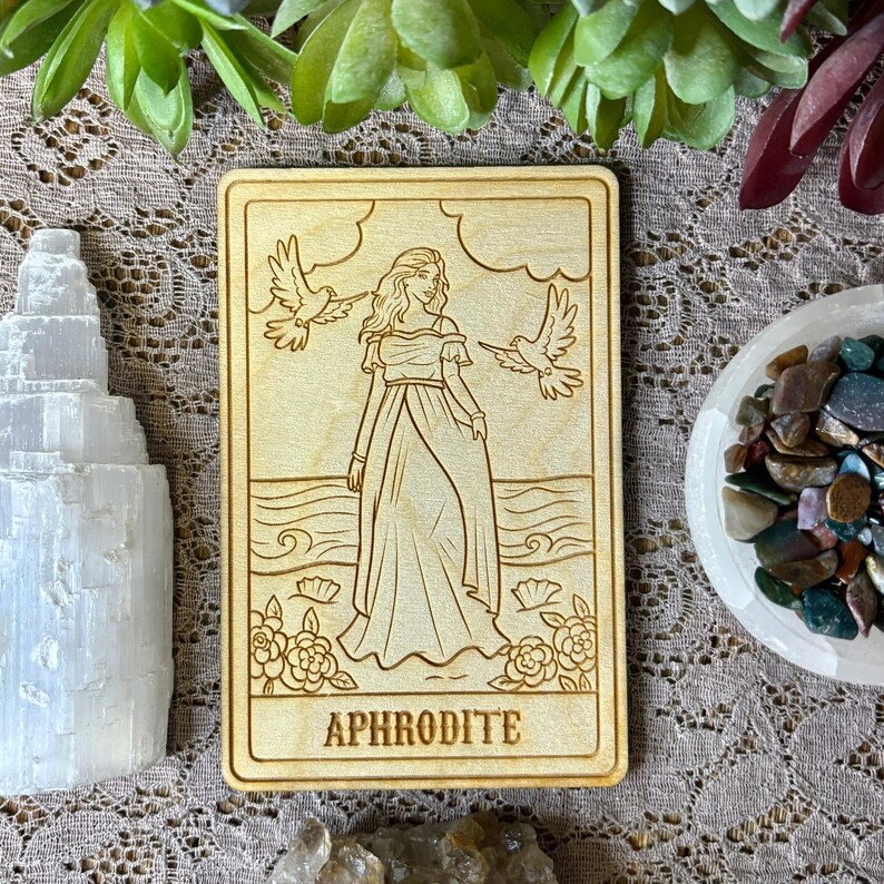 Aphrodite Deity Card | Altar Decor | Deity Wall Art | Tarot Themed ...