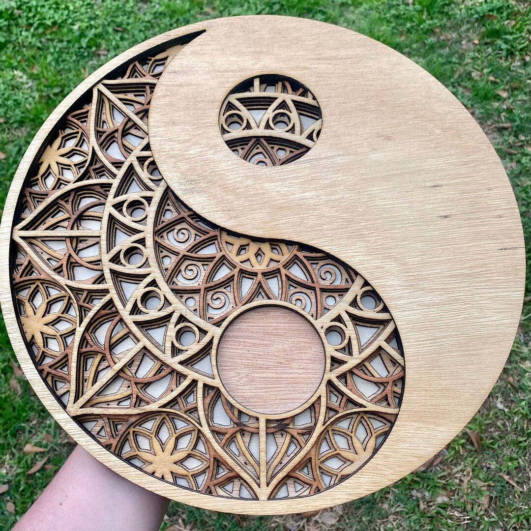 Multi-layered Laser Cut Wall Decor Wooden Yin Yang - Etsy