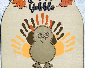 Gobble Gobble Handprint Sign | Thanksgiving Foot / Hand Sign | Baby's ...