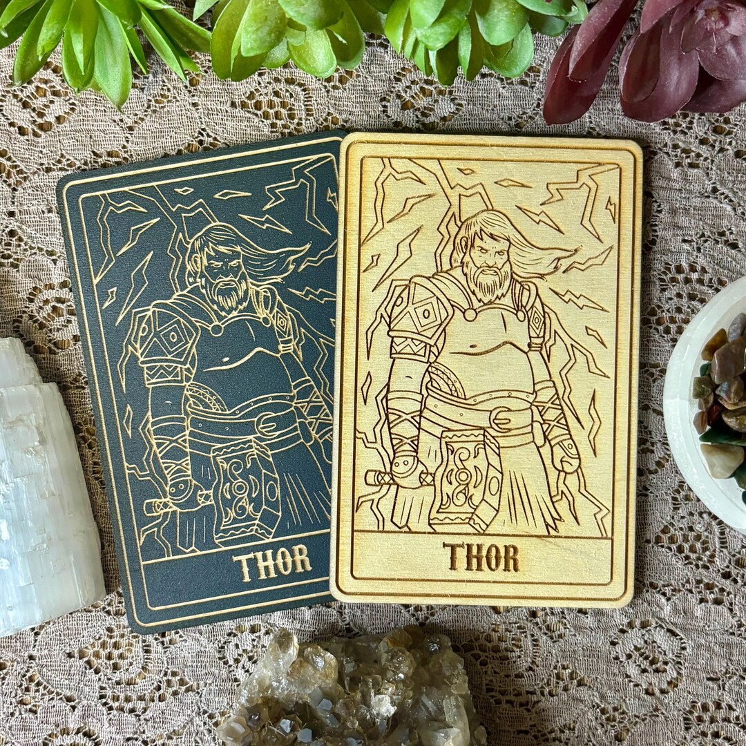 Thor Deity Card | Altar Decor | Deity Wall Art | Tarot Themed Shelf ...