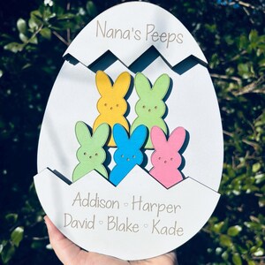 Easter Bunny Peeps Sign | Our Peeps | Nana's Peeps | Custom Easter ...