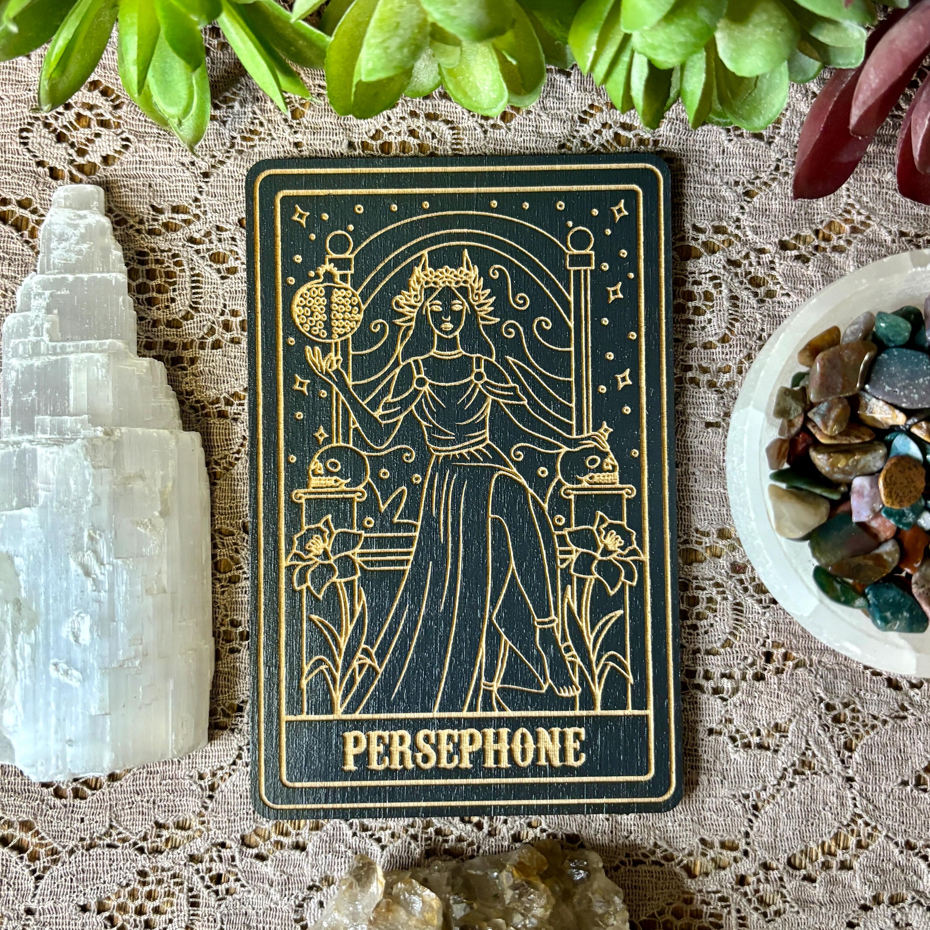 Persephone Deity Card | Altar Decor | Deity Wall Art | Tarot Themed ...