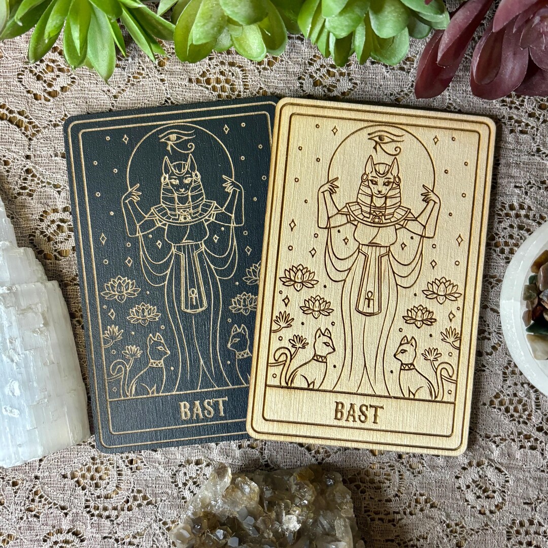 Bast Deity Card | Altar Decor | Deity Wall Art | Tarot Themed Shelf ...