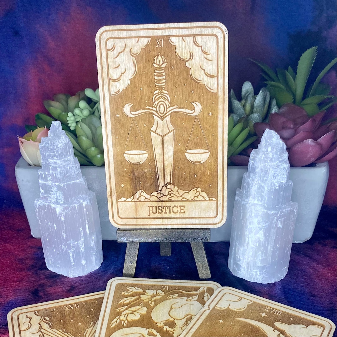 11 | Justice Tarot Card | Major Arcana | Mystic Wooden Major Arcana ...