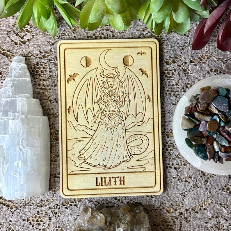 Lilith Deity Card | Altar Decor | Deity Wall Art | Tarot Themed Shelf ...