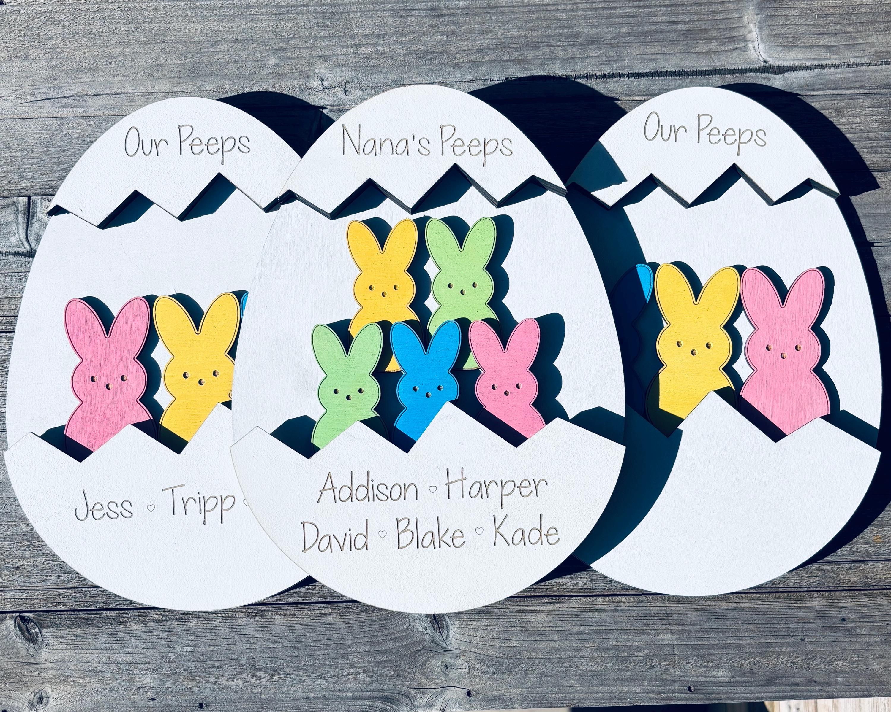 Easter Bunny Peeps Sign | Our Peeps | Nana's Peeps | Custom Easter ...