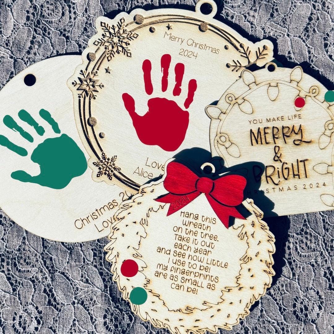 Christmas Keepsakes | Handprint Ornaments | Fingerprint Ornaments ...