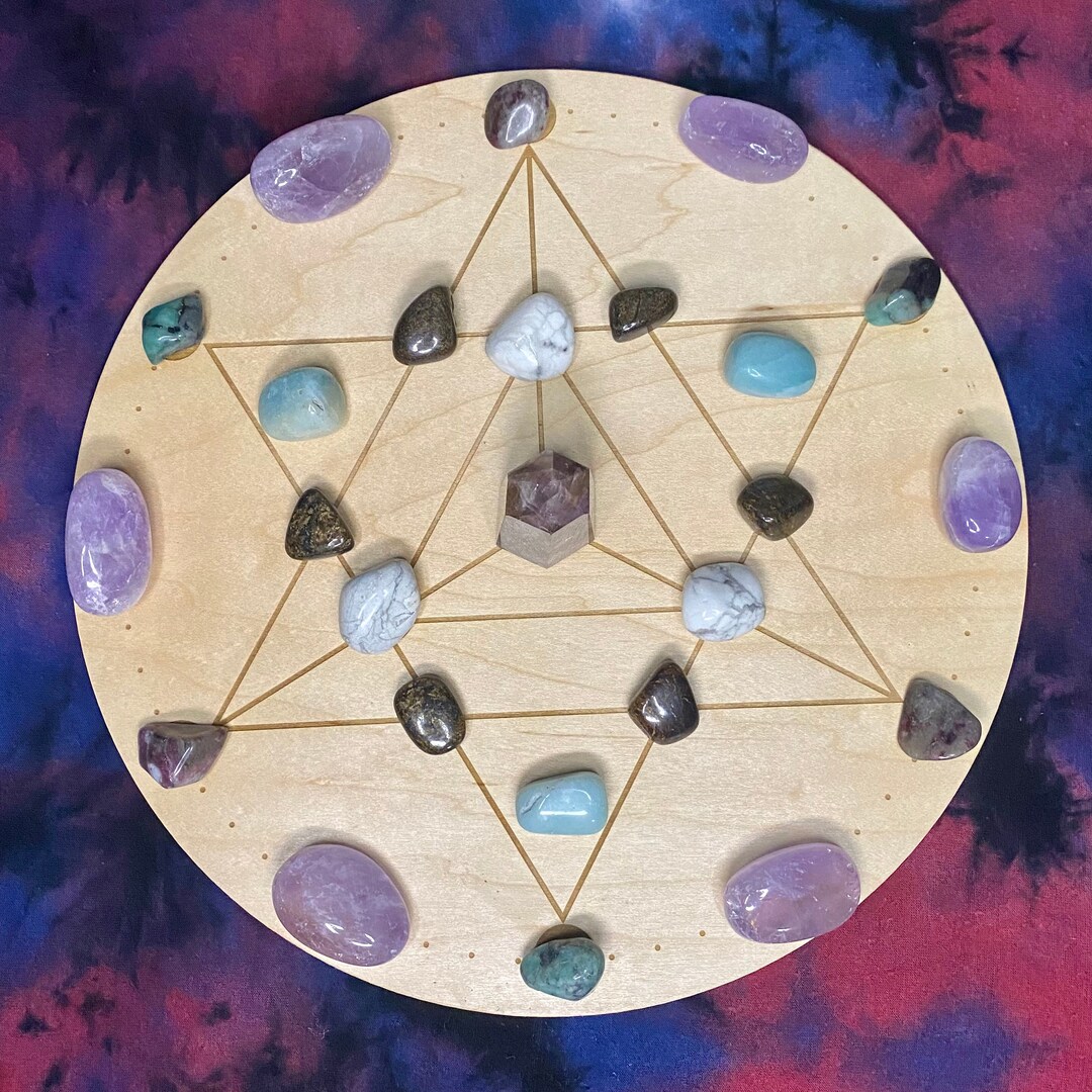Merkaba Crystal Grid (natural Woodgrain) - Etsy