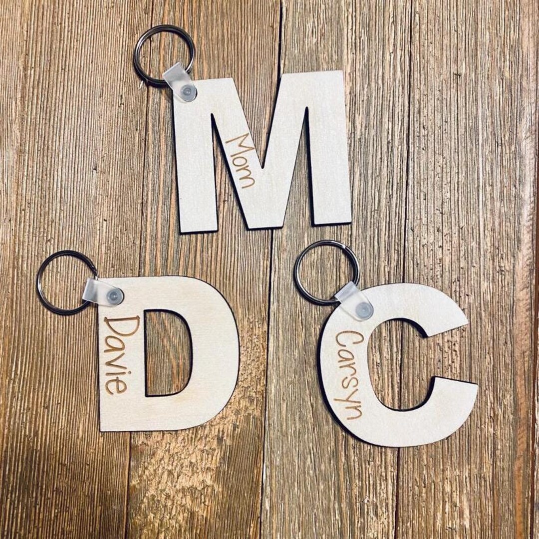 Personalized Initial Name Keychain | Custom Initial Keychain ...
