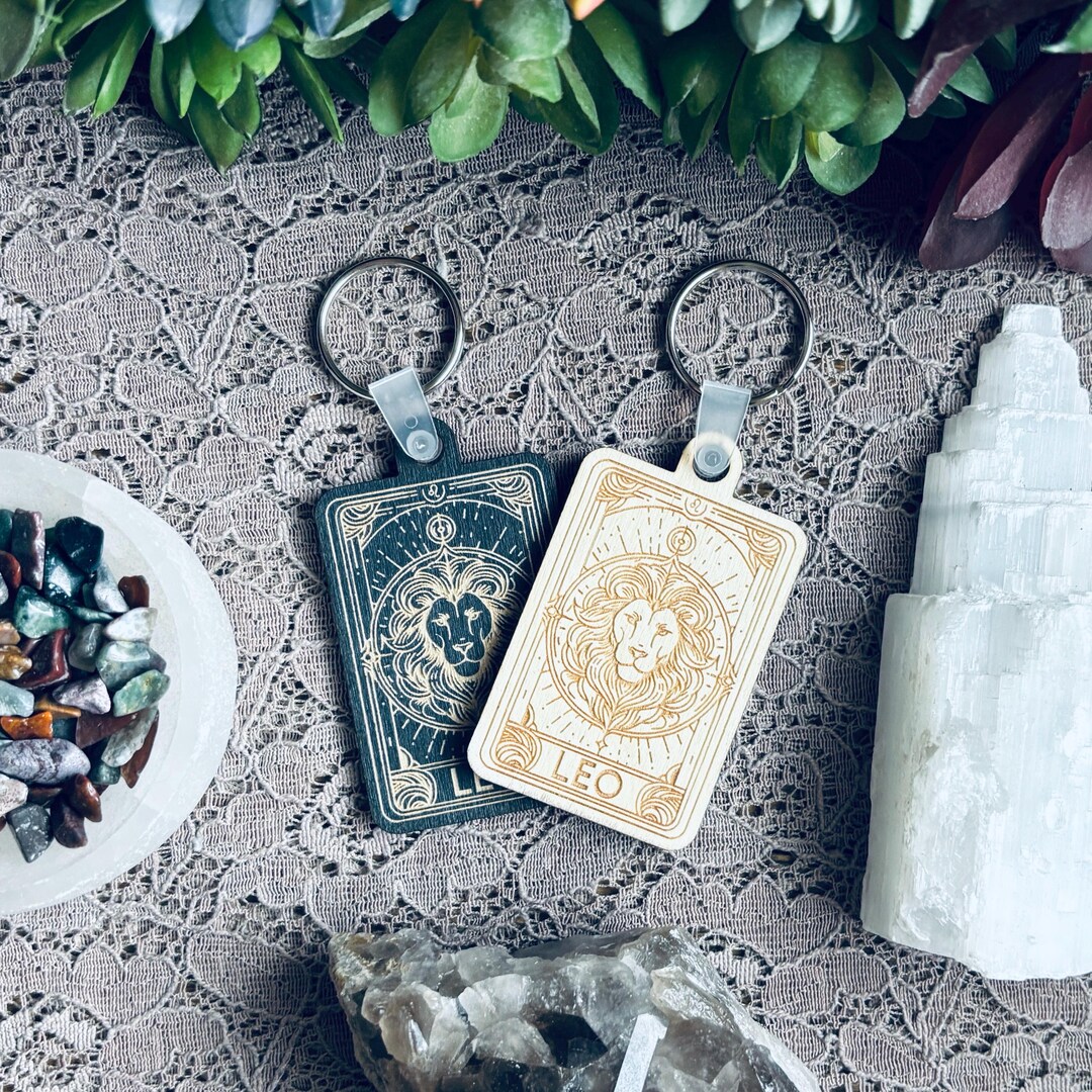 Leo Zodiac Keychain | Tarot Themed Zodiac Keychain | July 23 - August ...