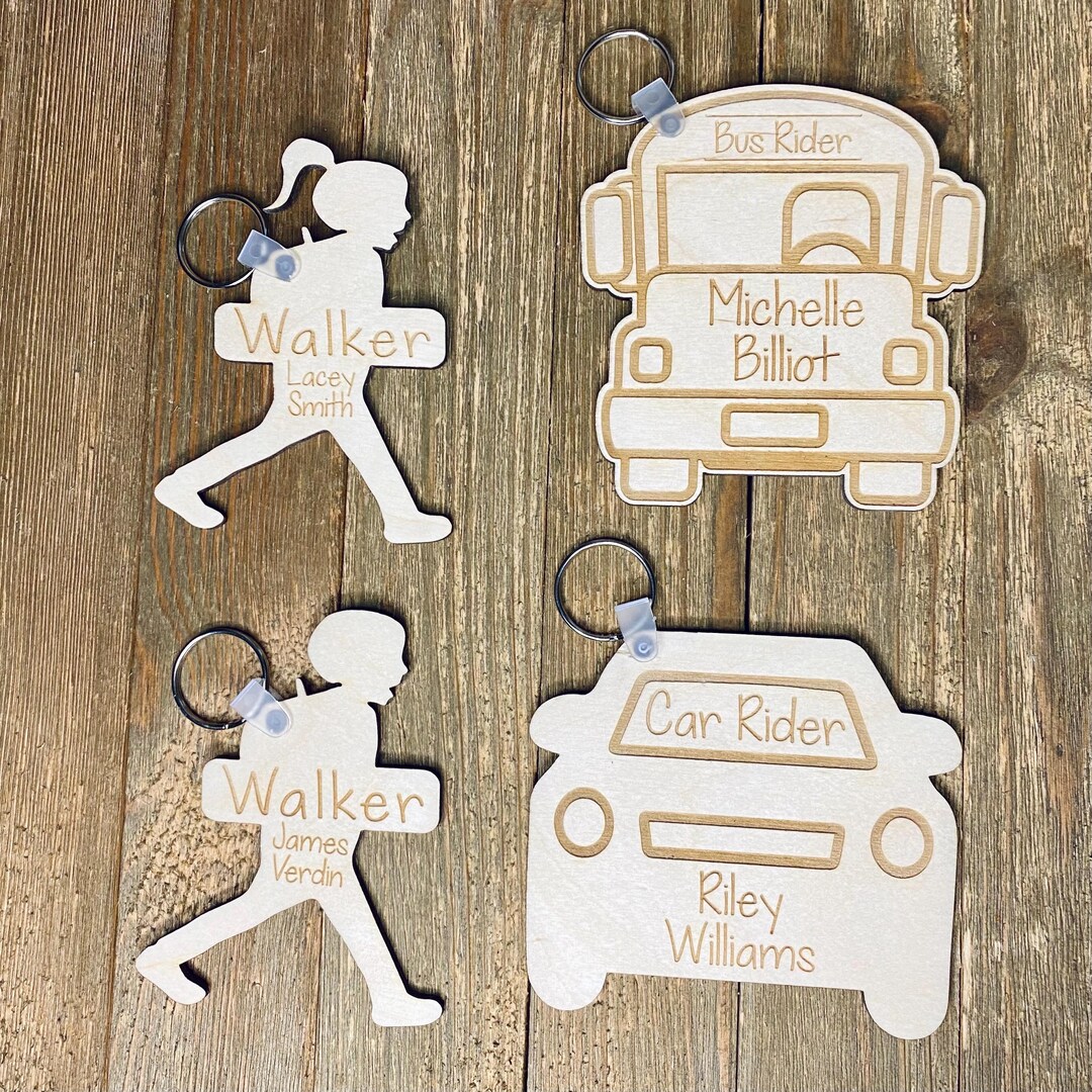 Personalized School Bag Tag | Car Rider Bus Rider Walker | Backpack ...