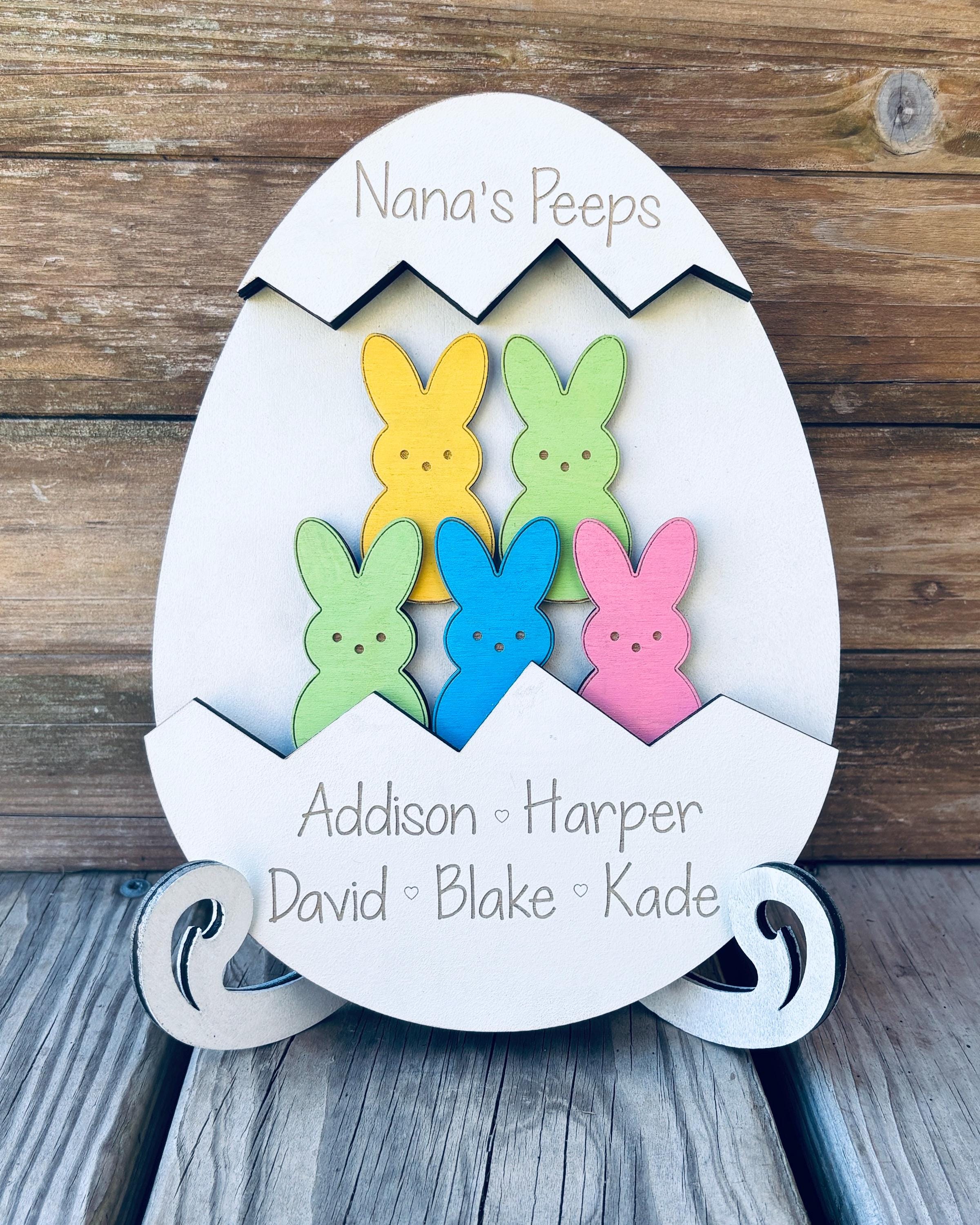Easter Bunny Peeps Sign | Our Peeps | Nana's Peeps | Custom Easter ...