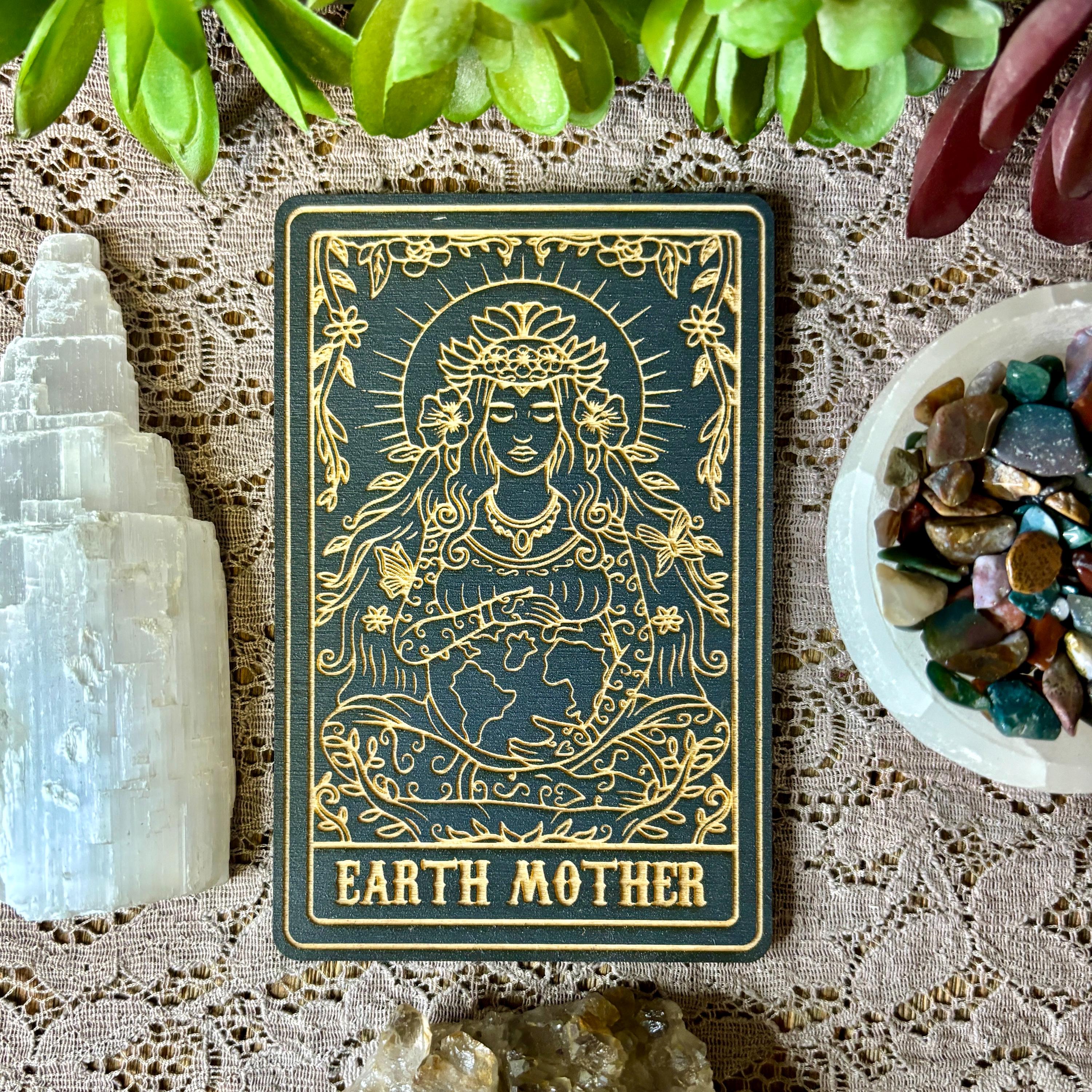 Earth Mother Deity Card | Altar Decor | Deity Wall Art | Tarot Themed ...