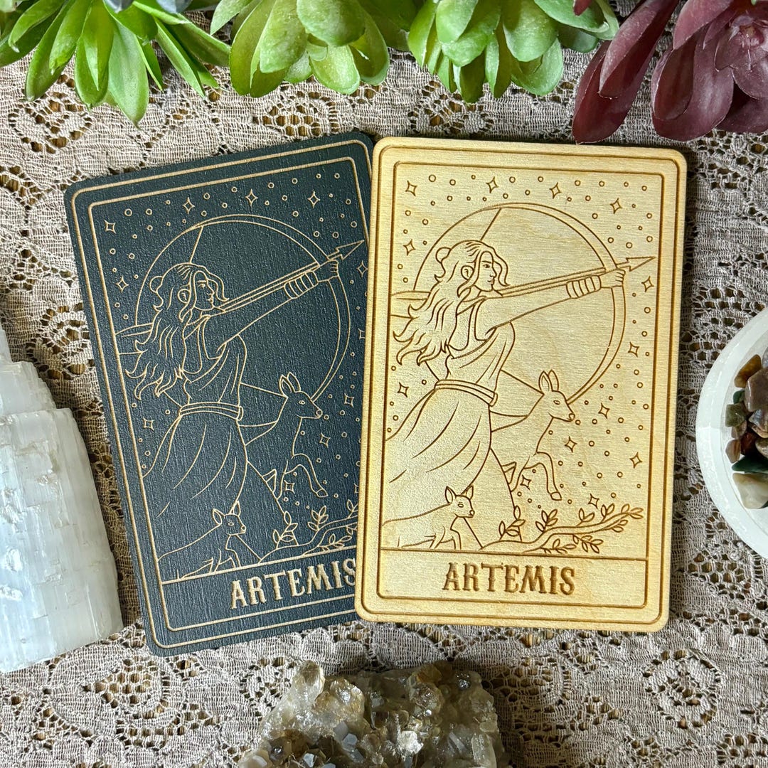 Artemis Deity Card | Altar Decor | Deity Wall Art | Tarot Themed Shelf ...