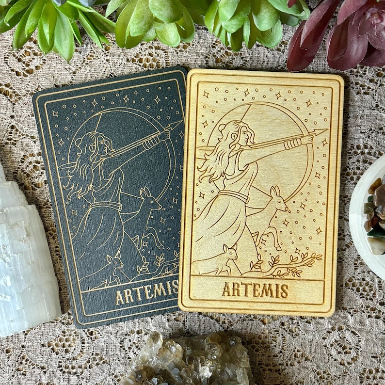 Artemis Deity Card | Altar Decor | Deity Wall Art | Tarot Themed Shelf ...