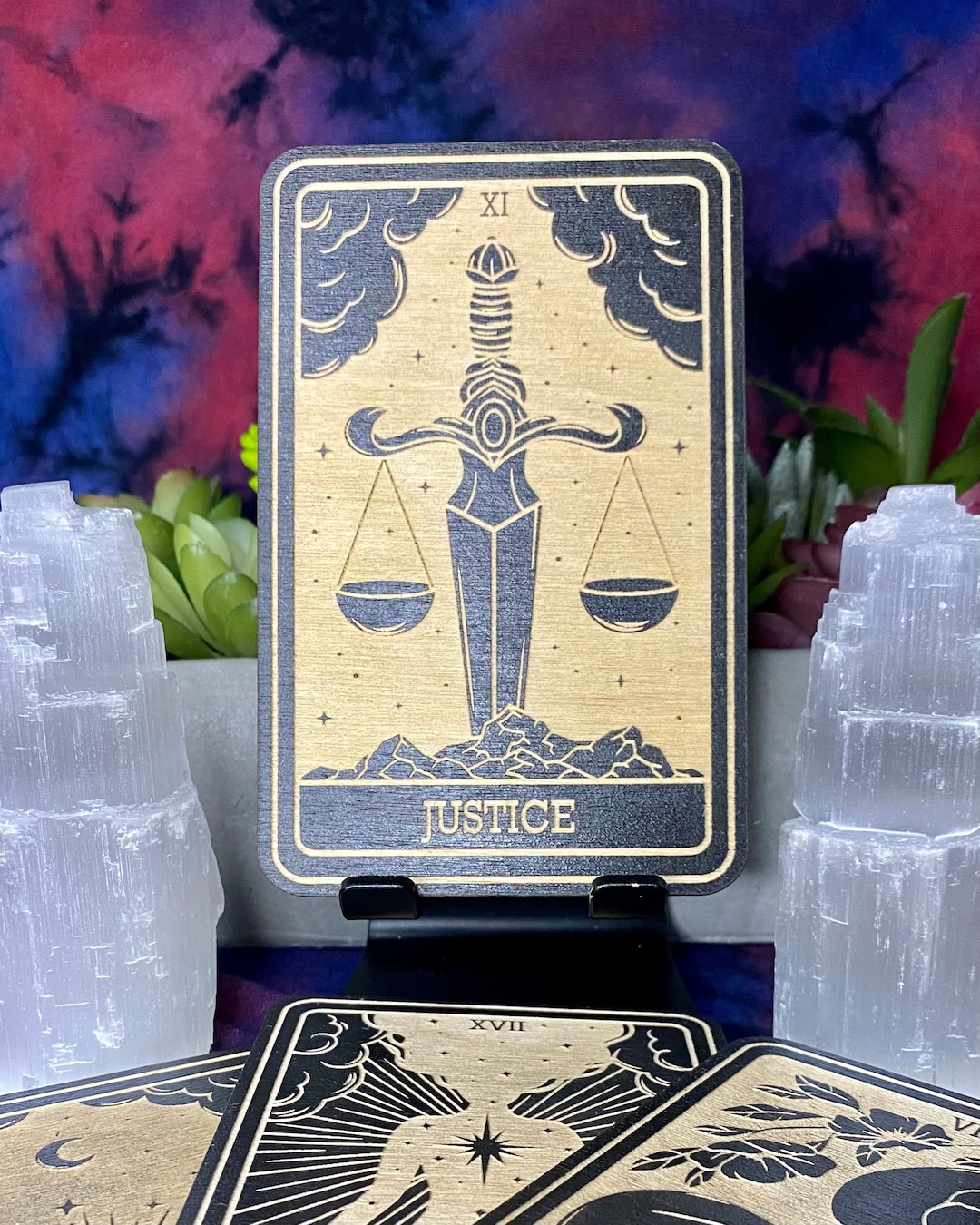 11 | Justice Tarot Card | Major Arcana | Mystic Wooden Major Arcana ...