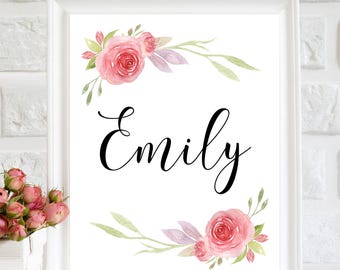 Emily name print | Etsy