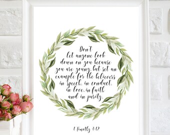 1 Timothy 4 12 - Etsy