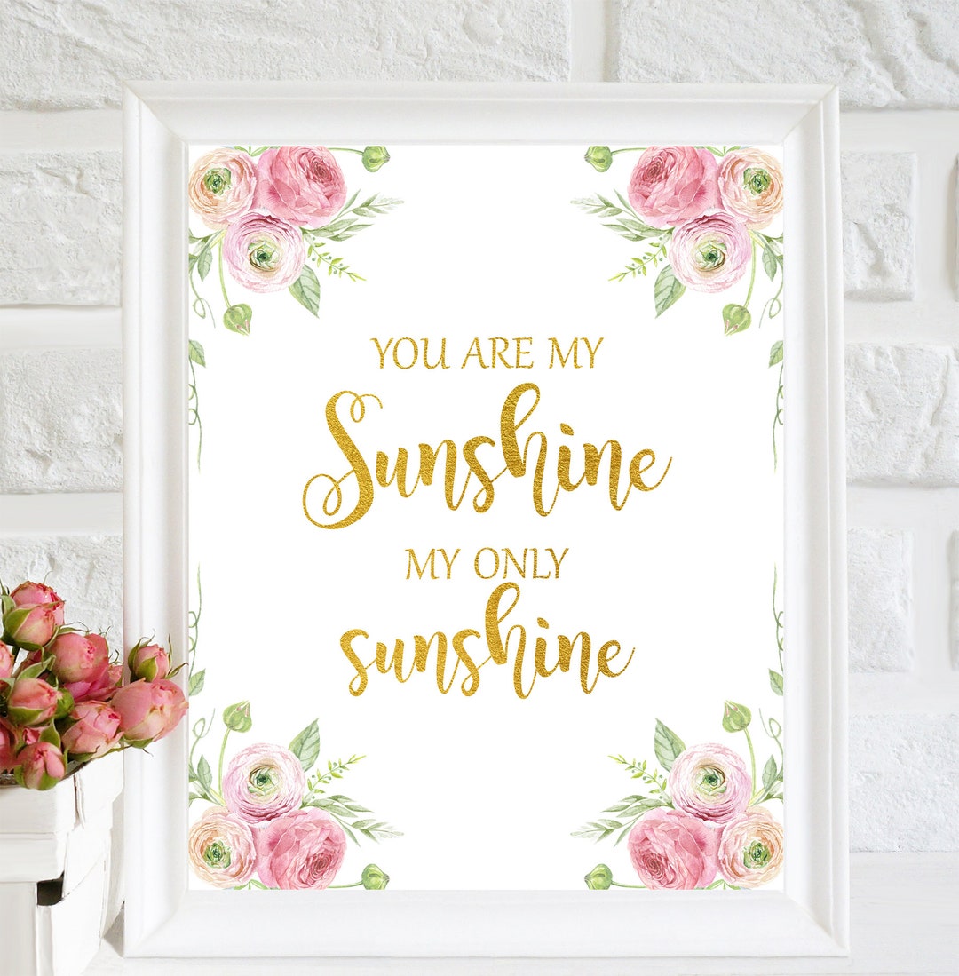 You Are My Sunshine Only My Sunshine Nursery Girl Wall Art - Etsy
