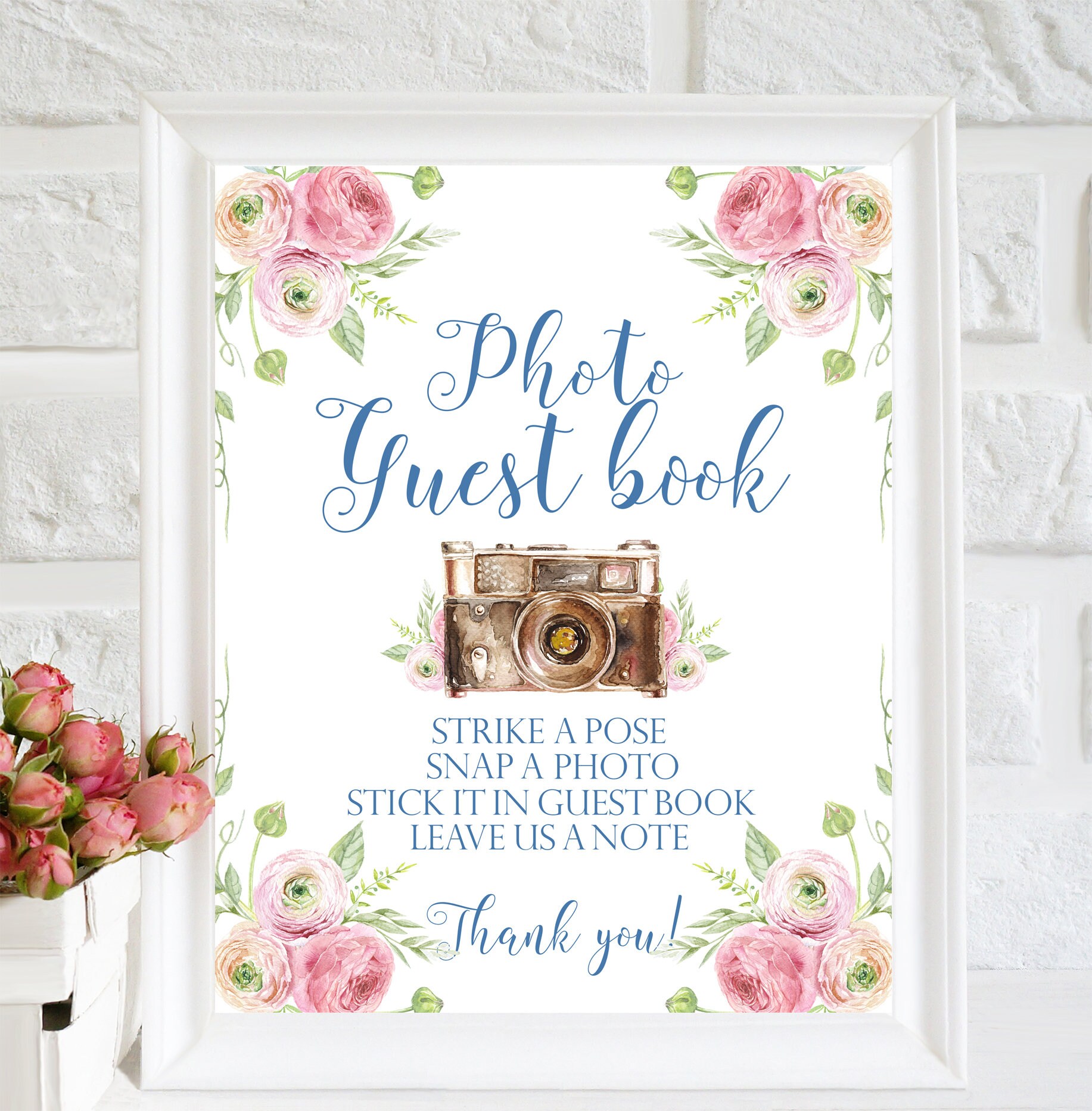Polaroid Guest Book Printable Guestbook Wedding Photo - Etsy