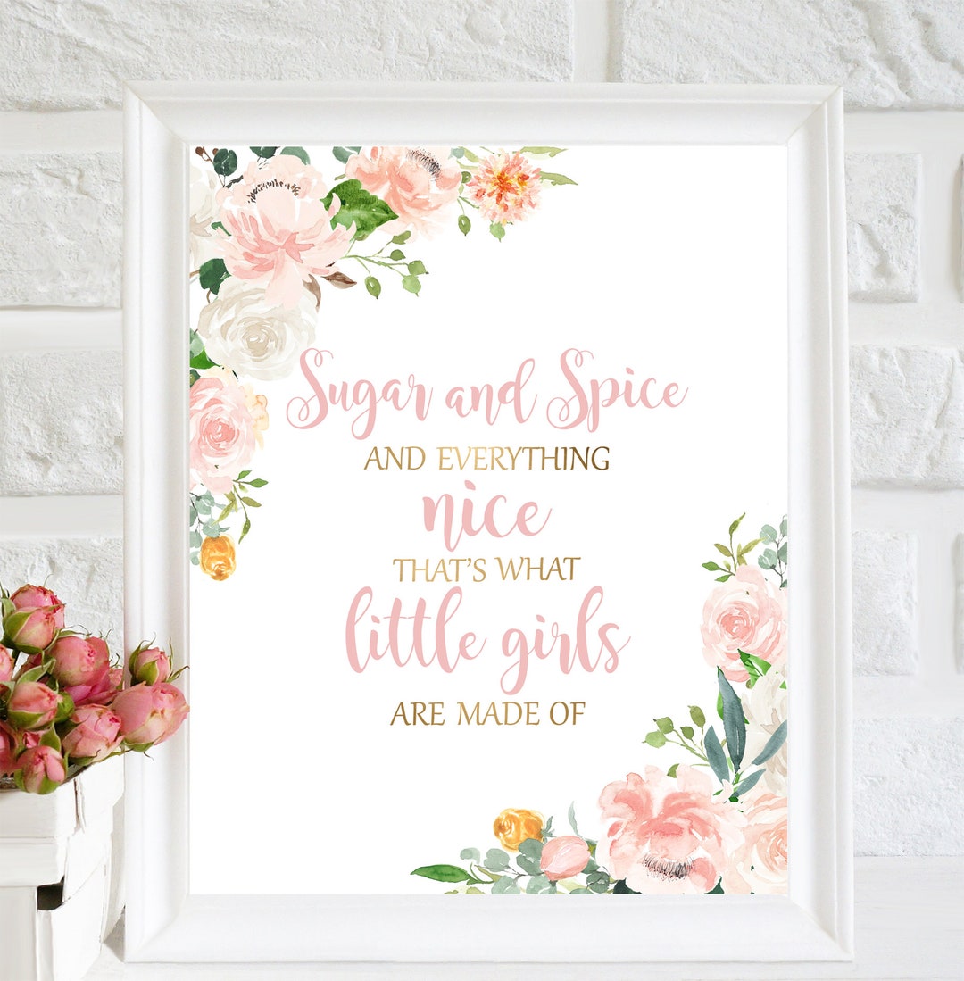 Sugar and Spice and Everything Nice Printable Girls Baby - Etsy