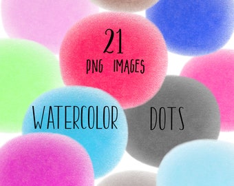 Watercolor Clip Art Dots Polka-dots Paint Background - Etsy