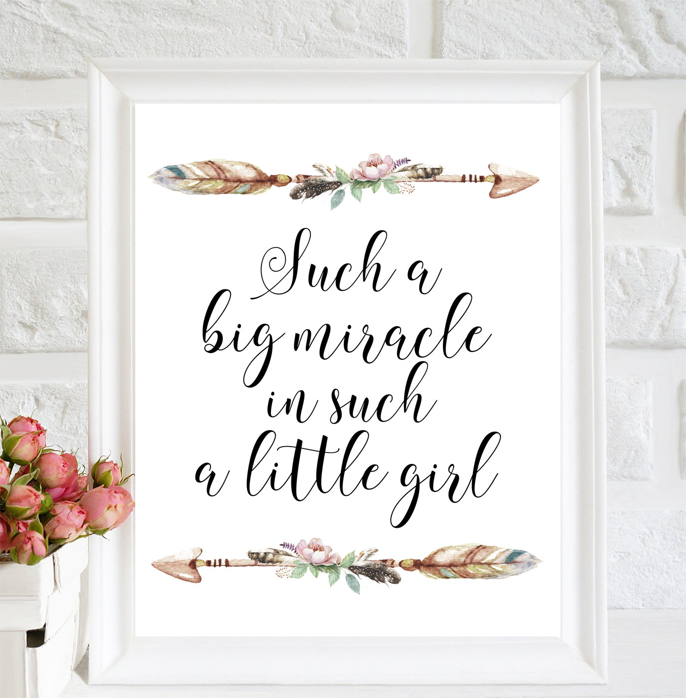 Such a Big Miracle in Such a Little Girl Print Girl Nursery - Etsy