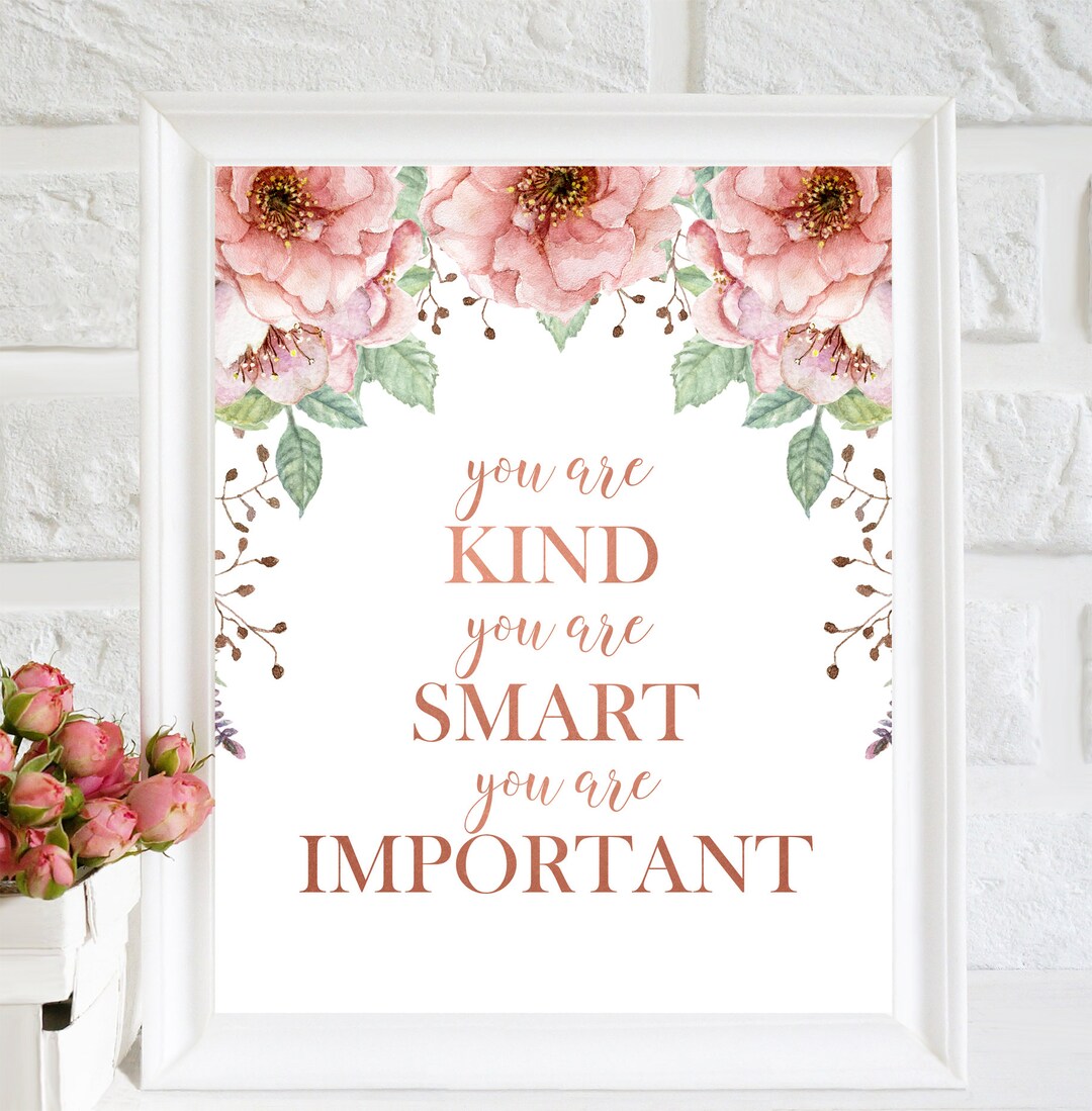 You Are Kind You Are Smart You Are Important Printable Nursery - Etsy ...