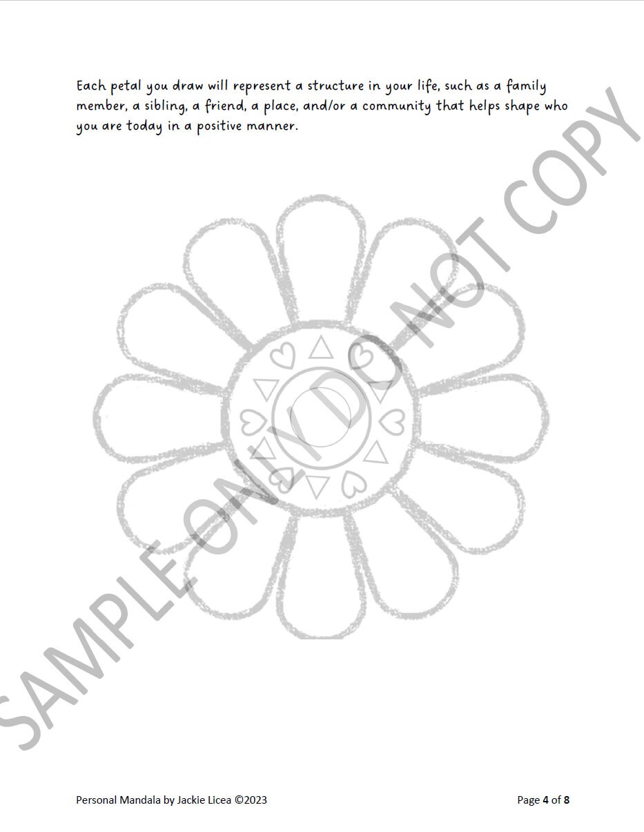 Personal Mandala Art Therapy Guided Worksheet - Etsy