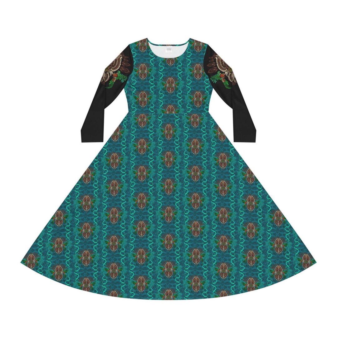 Psychedelic Festival Dress Quetzalcoatl Blue Lagoon Amazonian Tribe ...