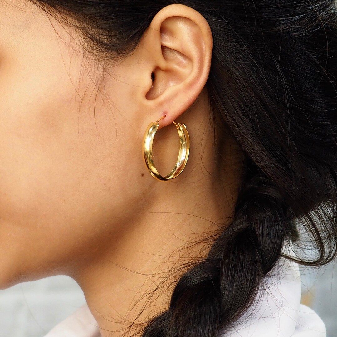 Dainty Hoop Earrings, 1 Inch Hoop Earrings, Chunky Hoop Earrings ...