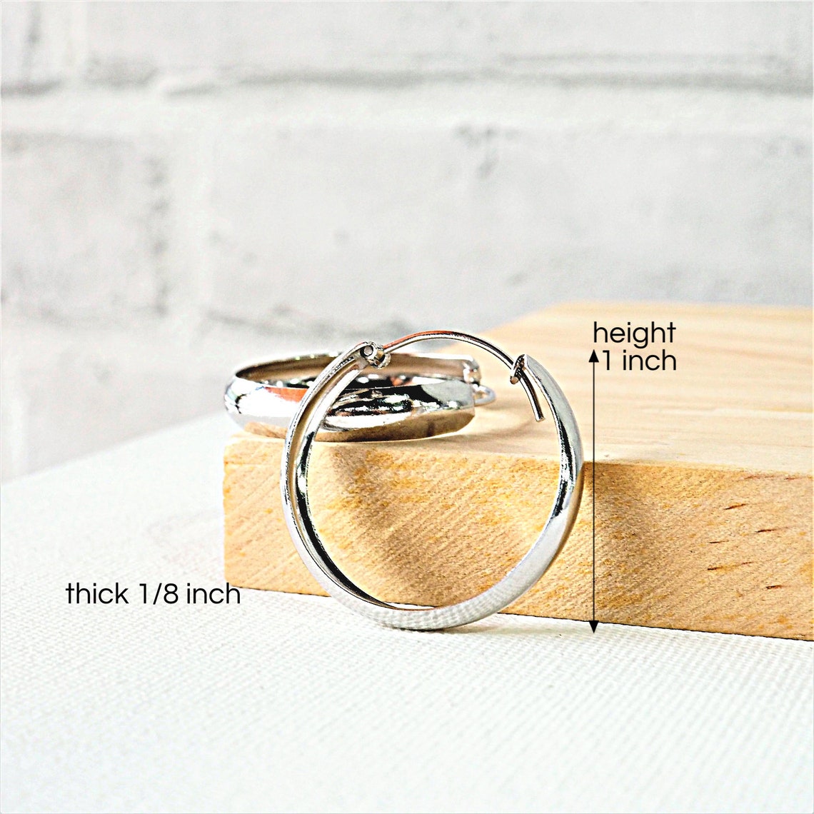 Dainty Hoop Earrings 1 inch Hoop Earrings Chunky Hoop | Etsy