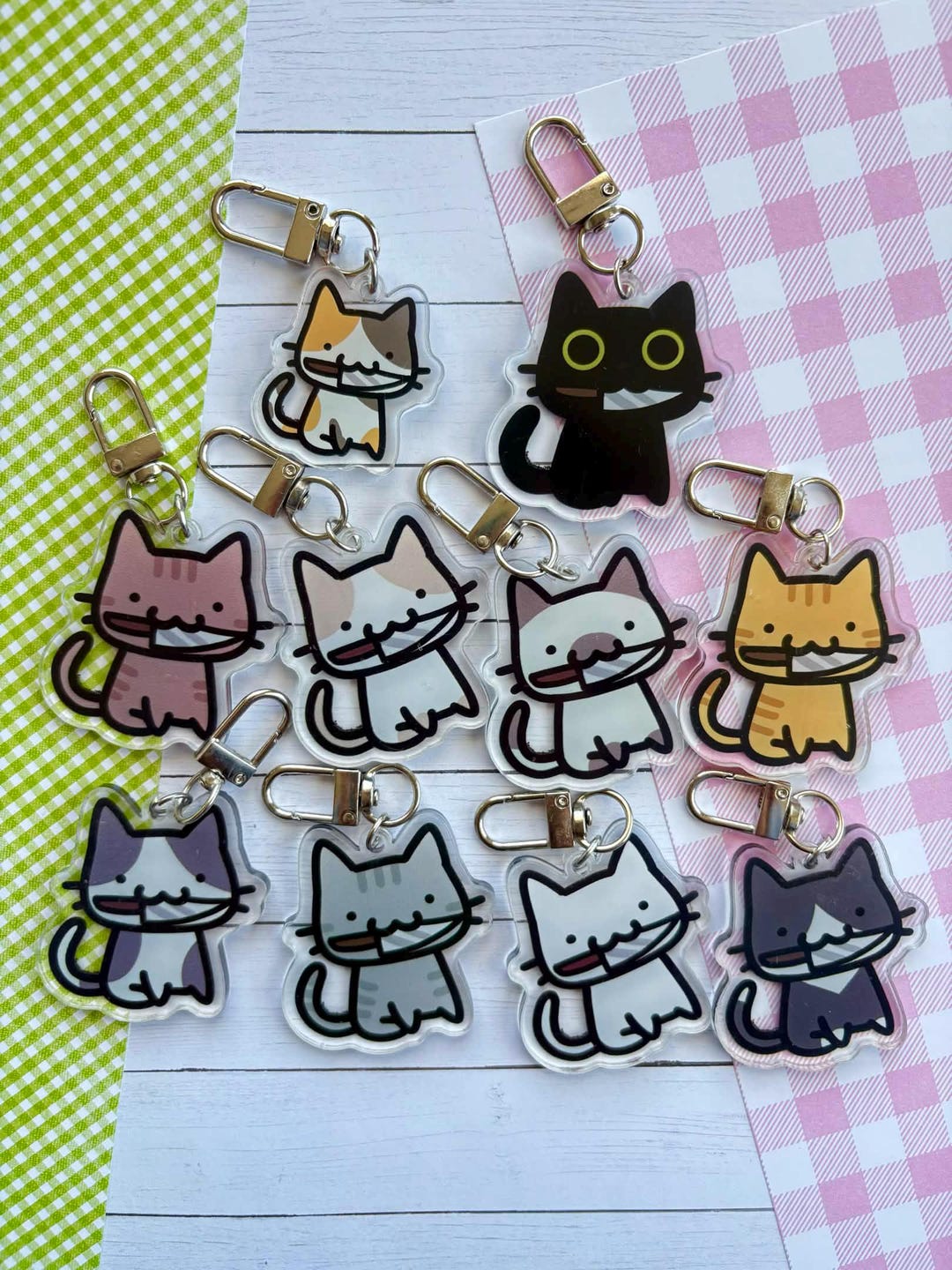 Cat Knife Keychains - Etsy