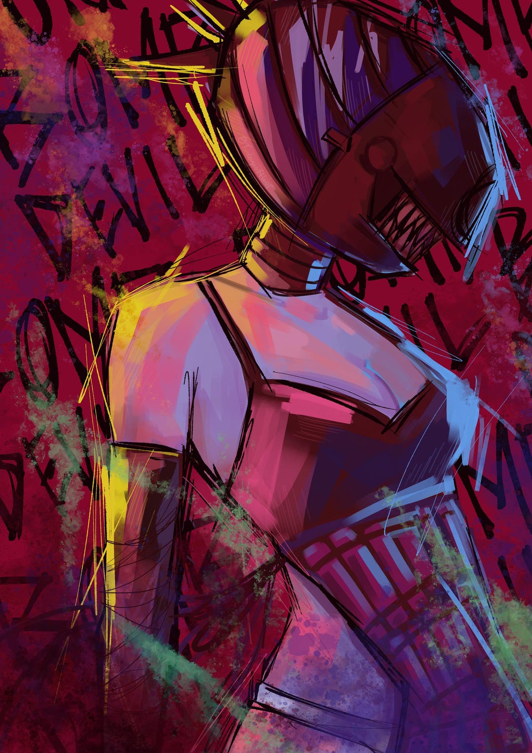 Bomb Devil Chainsawman Print - Etsy