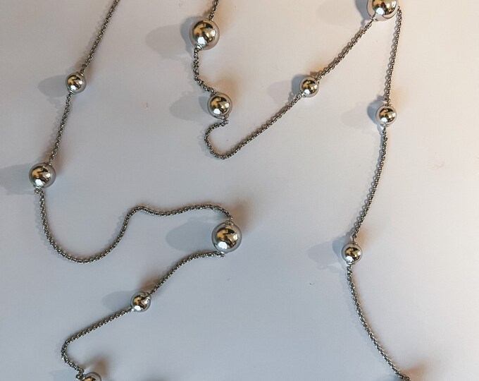 Georg Jensen Silver Sphere Sautoir Long Chain - Etsy