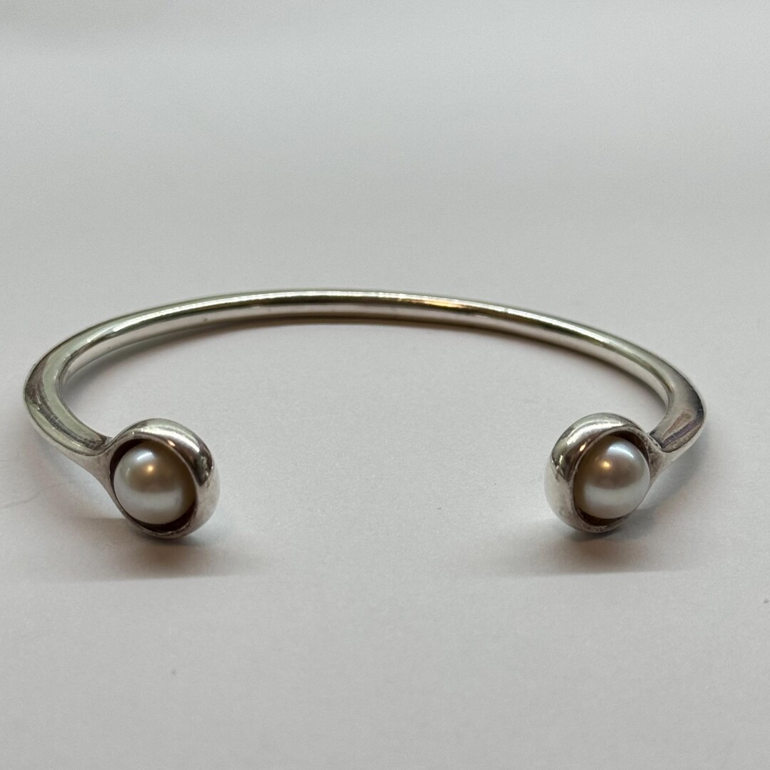 Georg Jensen Sterling Silver Sphere Bangle/bracelet 473 A With Pearl ...