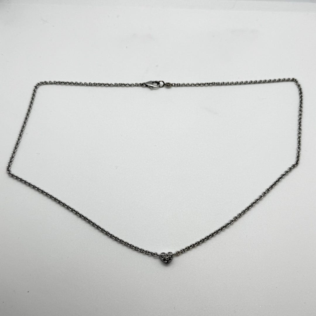 Beautiful Ole Lynggaard 18k White Gold Diamond Heart Necklace - Etsy