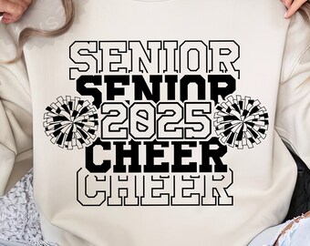 Cheer Senior 2025 Svg, Cheer Senior Png. Senior 2025 Shirt, T-shirt ...