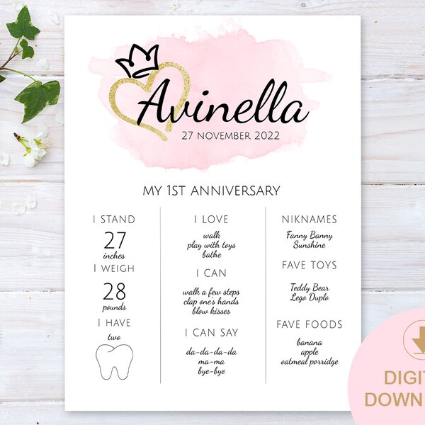 1 Year Old Poster - Etsy