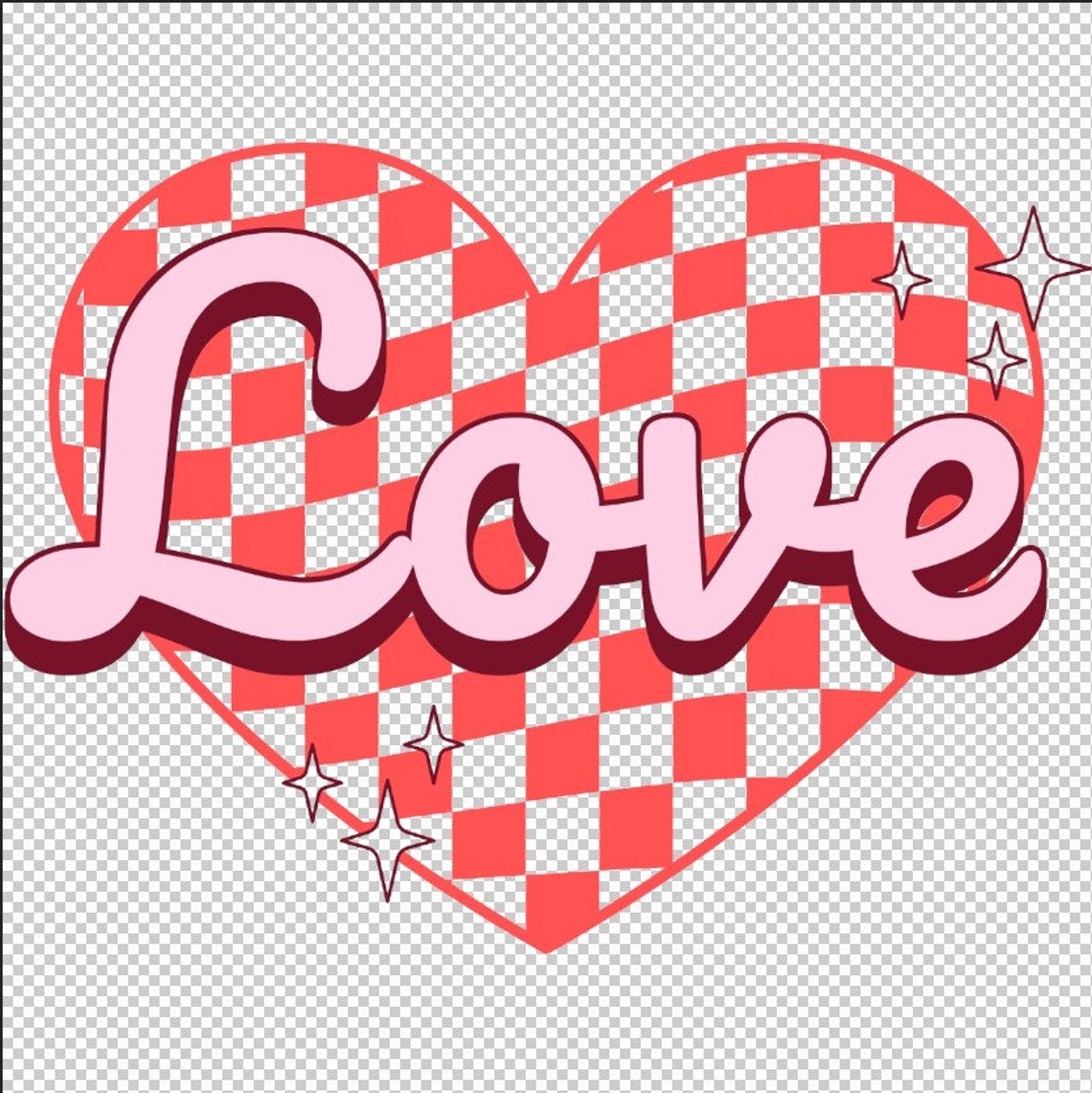 Retro Love Svg, Png, Eps. Heart Love Svg, Valentines Day Svg Print for ...