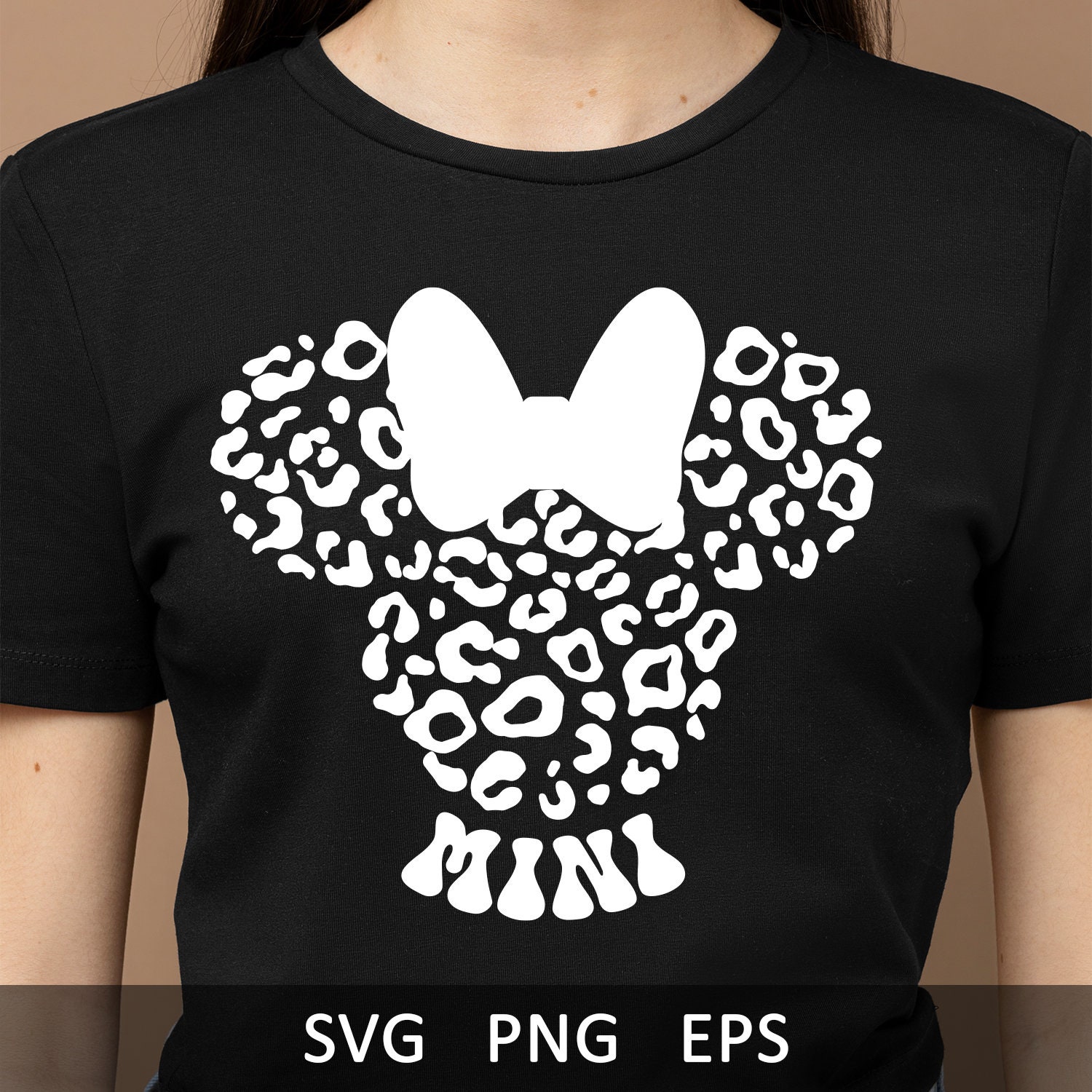 Minnie Mouse SVG, Png, Eps. Leopard Pattern in Shape Minnie Mouse Svg ...