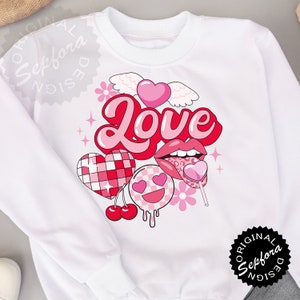 Retro Love Svg, Valentines Day Svg, Png. Retro Heart Design Tshirt for ...