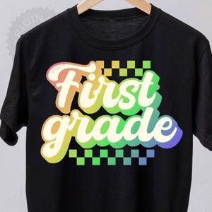 First Grade Png, Rainbow School Grade Png Bundle. Back to School Png ...