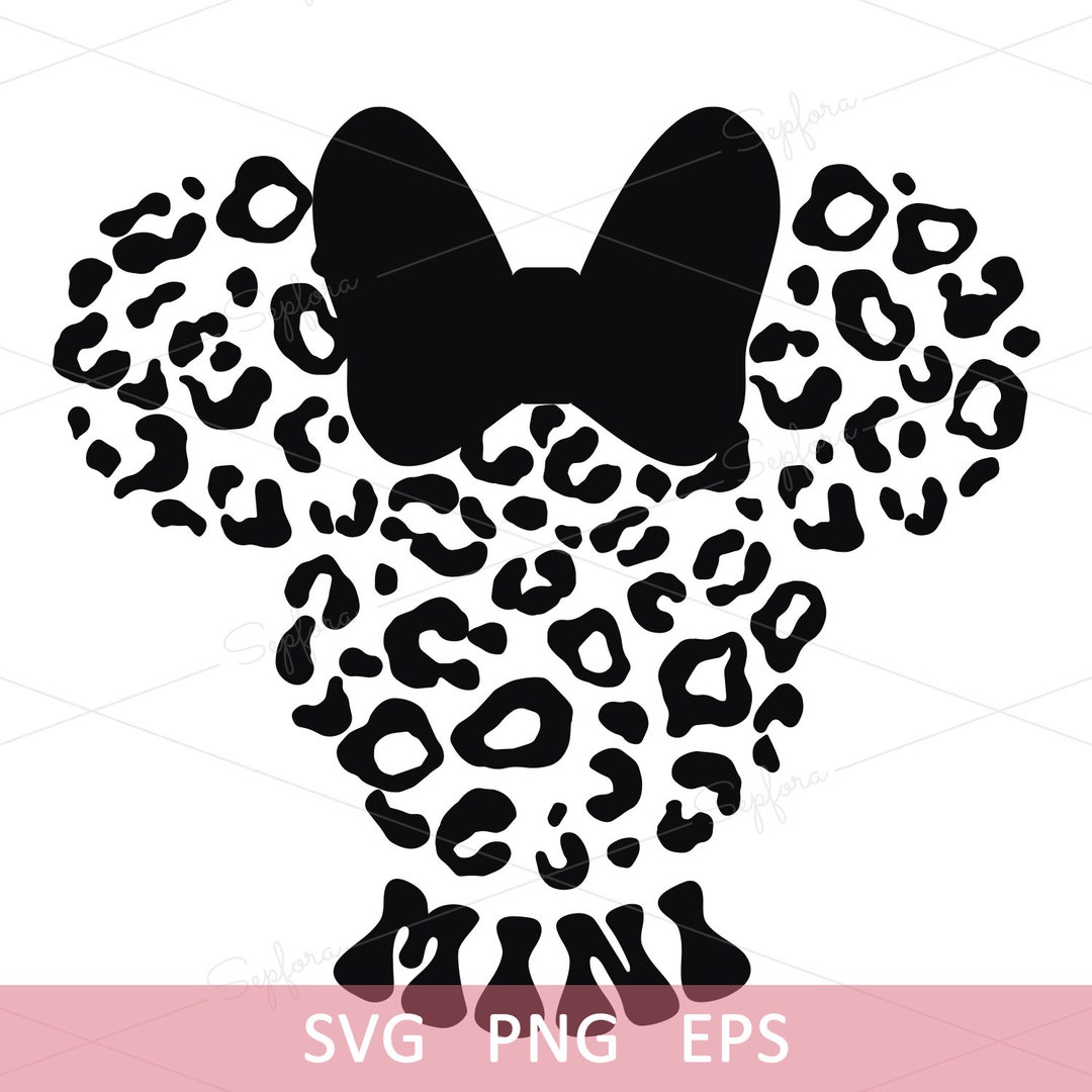 Minnie Mouse SVG, Png, Eps. Leopard Pattern in Shape Minnie Mouse Svg ...