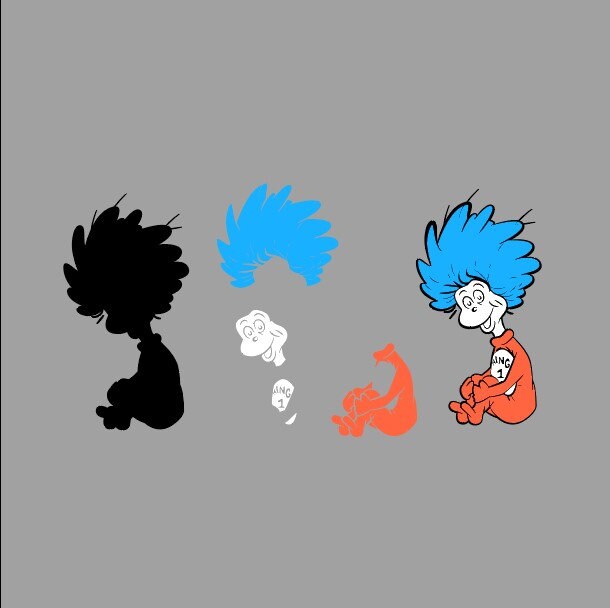 SVG Layers Thing 1 and Thing 2. Dr. Seuss Day Svg Png Eps. Instant ...